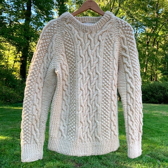 Hand Crafted | Sweaters | Vtg Handknit Fishermans Sweater Handcrafted ...